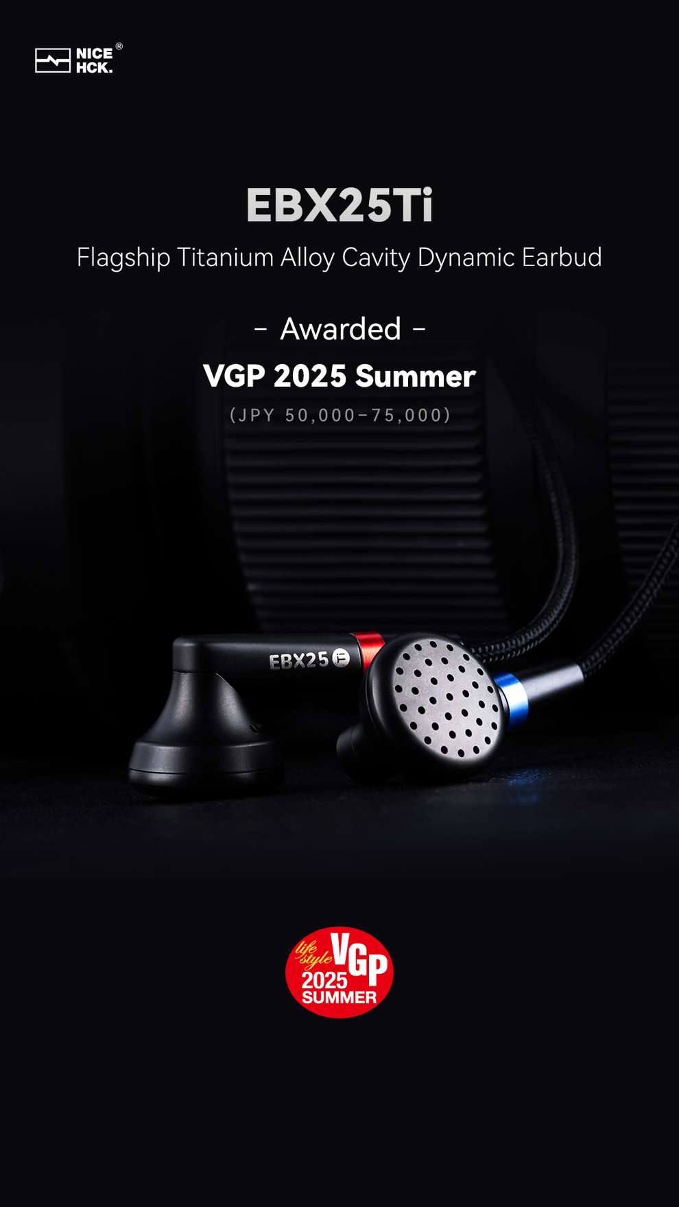 NICEHCK EBX25Ti Earbuds HiFi IEM Wired Headset 3.5mm/4.4mm Jack Wire E